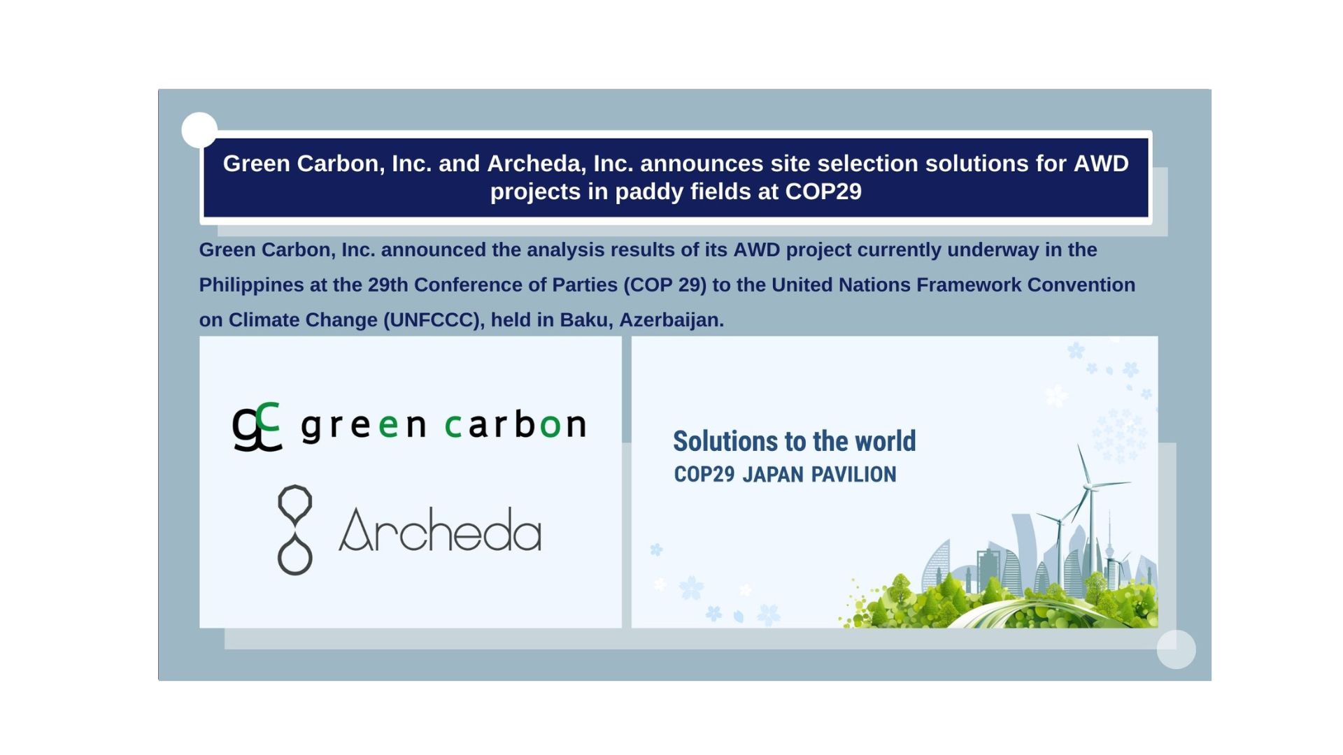 Green Carbon, Inc. and Archeda, Inc. announces site selection solutions for AWD projects in ...