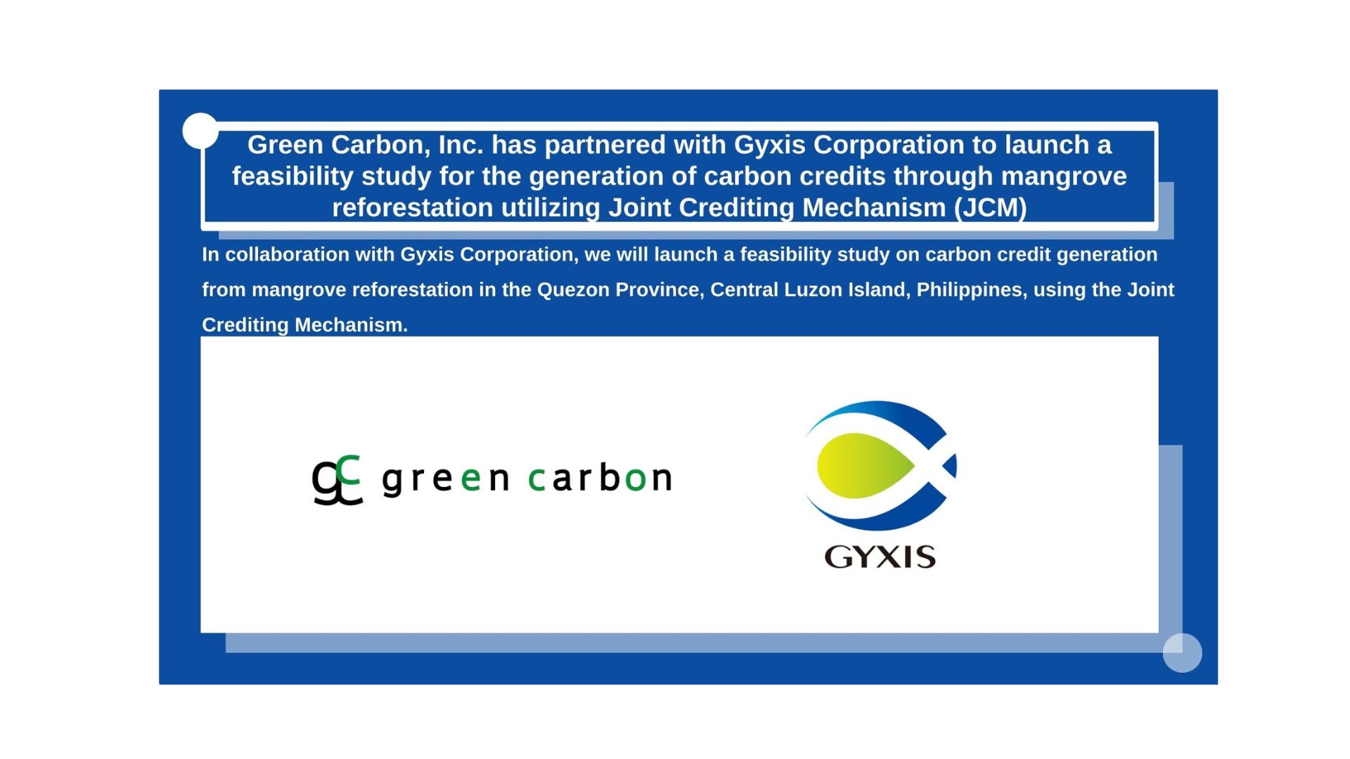 Green Carbon, Inc. has partnered with Gyxis Corporation to launch a feasibility study for the ...