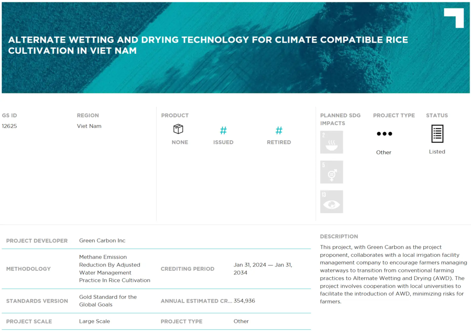 Japan’s First Company to Launch a Gold Standard Project: Rice Paddy ...